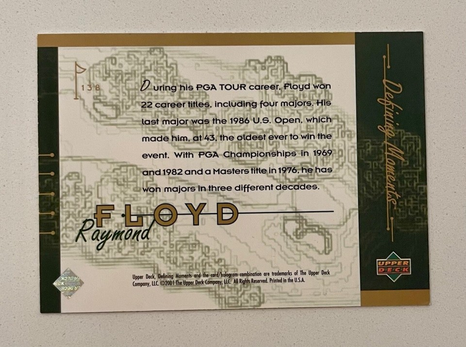 Raymond Floyd AUTOGRAPHED 2001 UPPER DECK GOLF CARD SIGNED | eBay