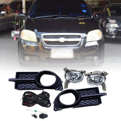 Fog Lamp Spot Light Set Kit Black Cover For CHEVROLET AVEO LT LS T250 ...