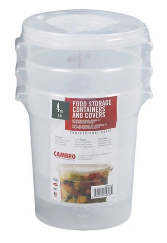 Cambro Round 4 Quart Food Storage Container with Lid, 3-count | eBay