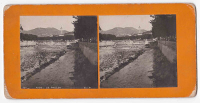Antique 1870s Le Paillon Along The River Bridge View Nice France Photo ...