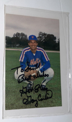 1980's Signed Gary Carter Mets Fan Appreciation 3"x5" Photo By Barry ...