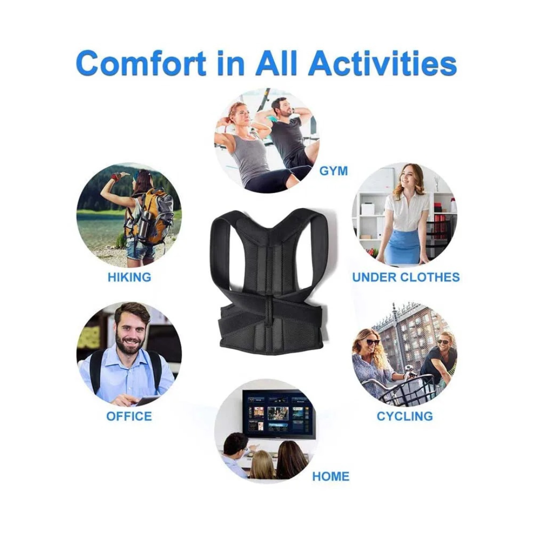Adjustable Posture Corrector Low Back Support Shoulder Brace Belt for ...