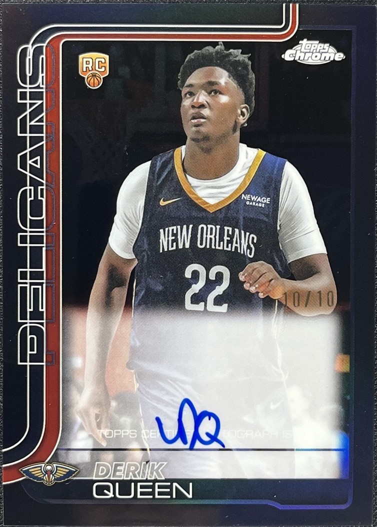 2025-26 Topps Chrome - Rookie Autographs Derik Queen #TCAR-DQ Black ...