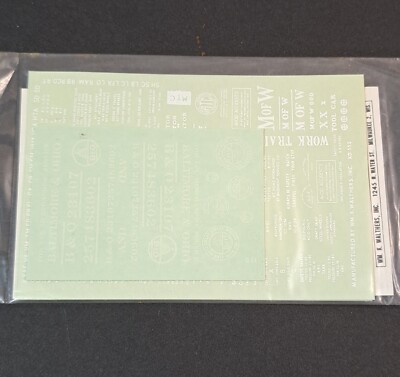 Walthers HO Scale Train Decals 26-15 B & O Railroad Box Car White Set ...