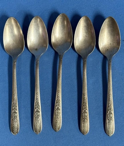 5 Oneida Nobility Plate ROYAL ROSE Silverplate Teaspoons | eBay
