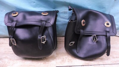 Aftermarket Universal Throw-Over Leather Motorcycle Saddlebags Bags ...