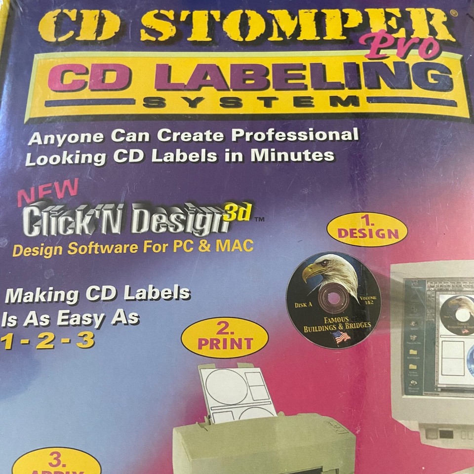 New Sealed CD Stomper Pro CD Labeling System Label Maker Apply Print ...