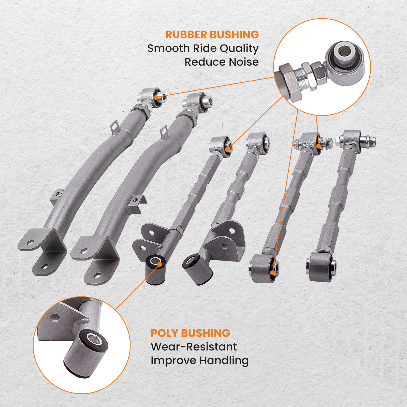 6 Pieces Rear Lateral Link + Trailing Arms for Subaru Impreza WRX STi ...