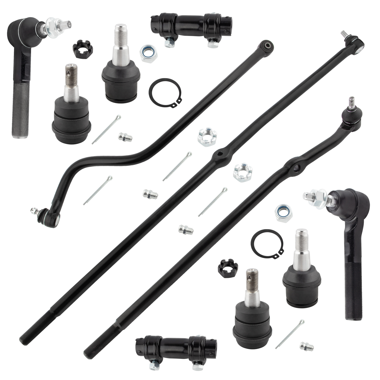 11pcs Front Ball Joints+Tie Rods+Adjusting Sleeve+Trac Bar for Dodge ...