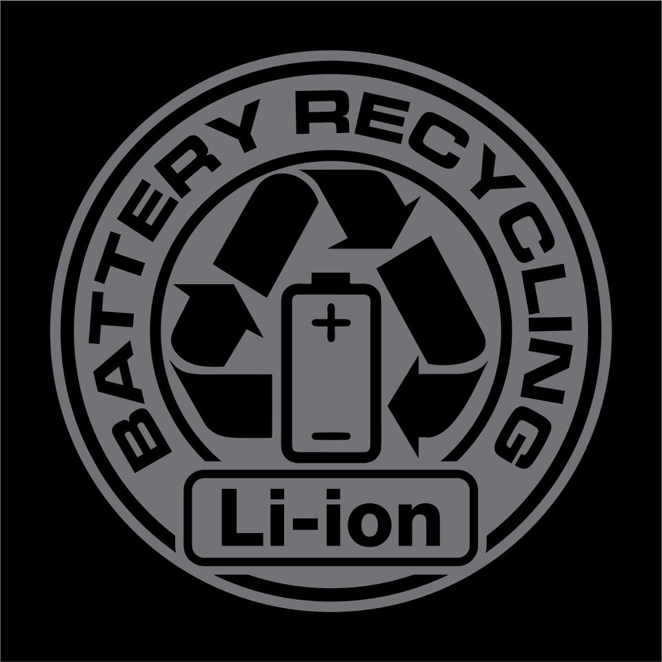 BATTERY RECYCLING Decal Sticker e-Cycle, Recycle, Trash, Planet - Size ...