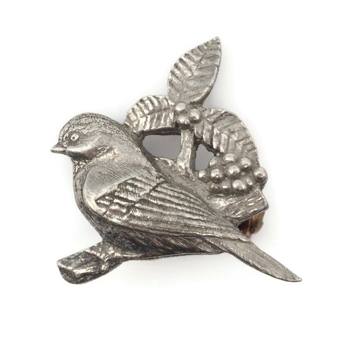 Vintage 2002 Birds And Blooms Pewter Small Bird On A Branch Scatter Pin ...