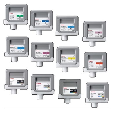 Original Ink Canon iPF8000 iPF9000/PFI-301 MBK Gy Pgy C M Y PC Pm ...