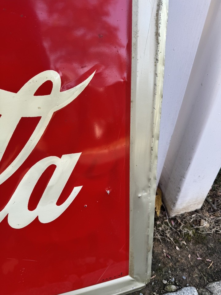 Vintage LG 56x32 Metal Coca Cola Soda Pop Bottle Graphic Sign Coke | eBay
