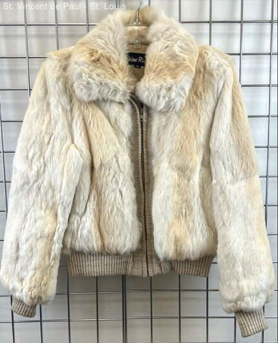 Dino Ricco Genuine Rabbit Fur Vintage 70-80s Bomber Jacket/ Coat -Women ...