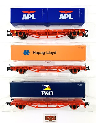 PD91 - PIKO H0 57700/57706/57759 - LOTE 3 VAGONES CON CONTENEDORES DB ...