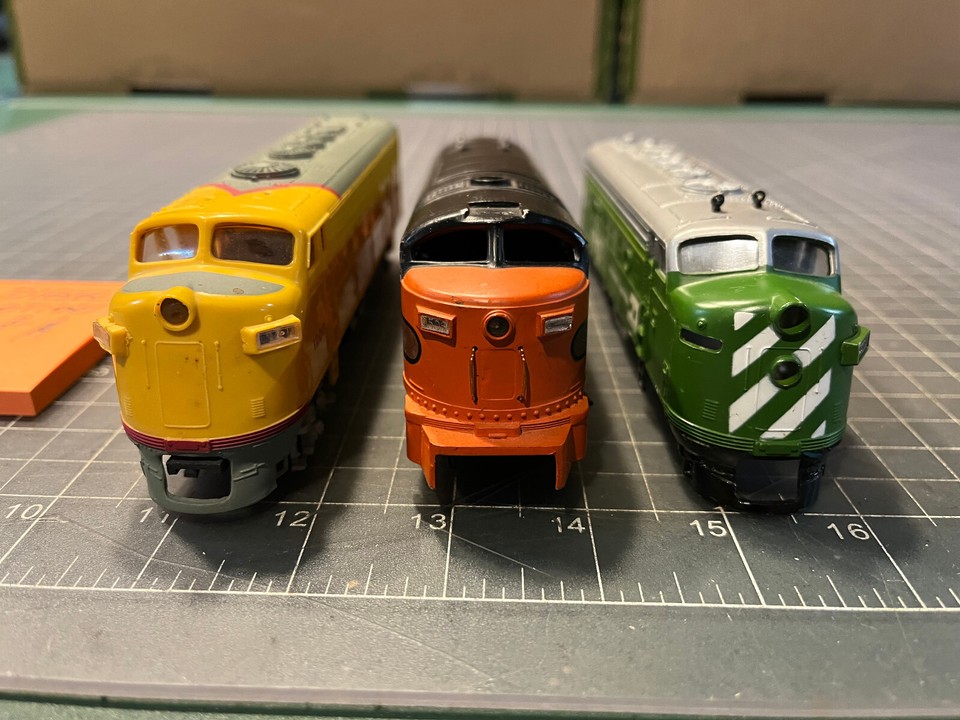 HO Train THREE Diesel Locomotive Engines Bachmann AHM & Shell Only PART ...