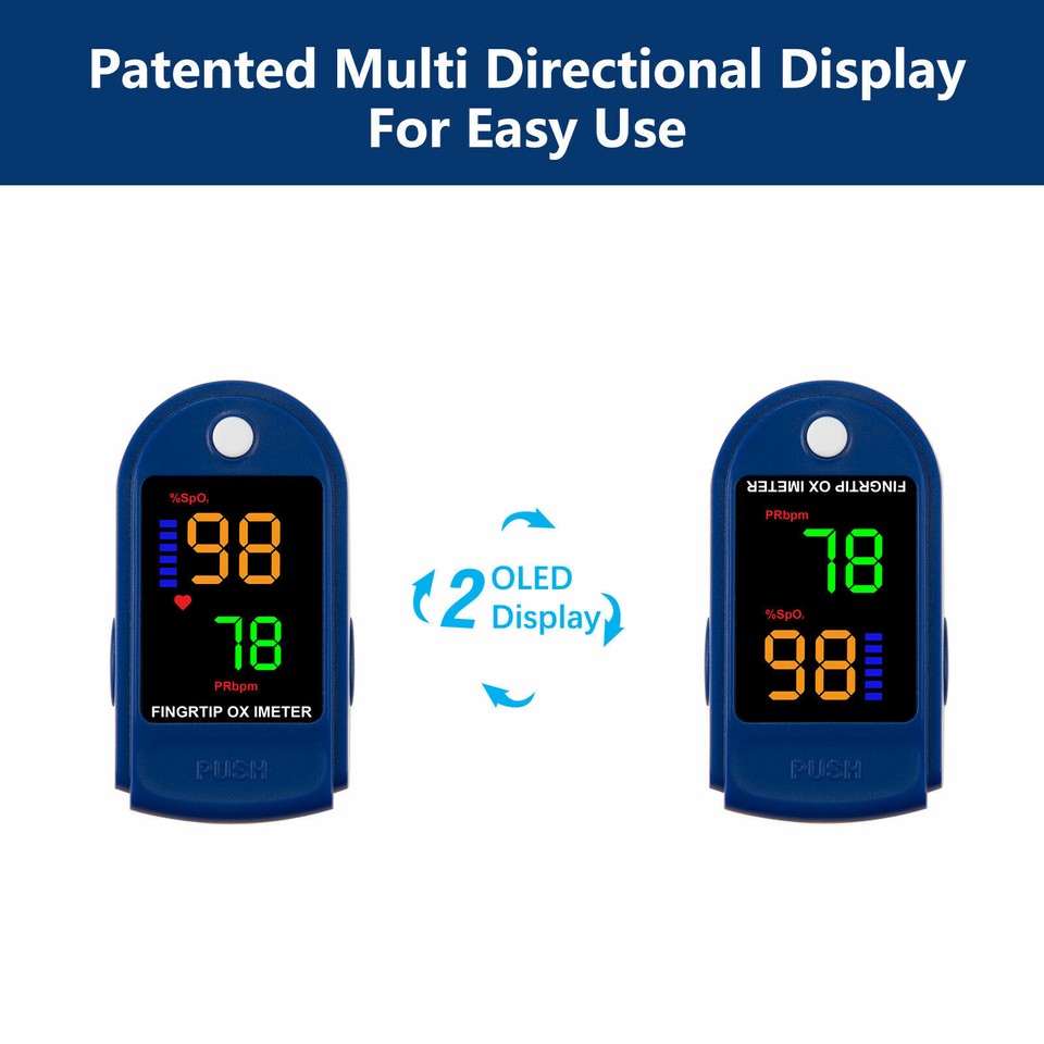 Finger Tip Blood Oxygen SpO2 Pulse Oximeter Heart Rate Monitor USA ...