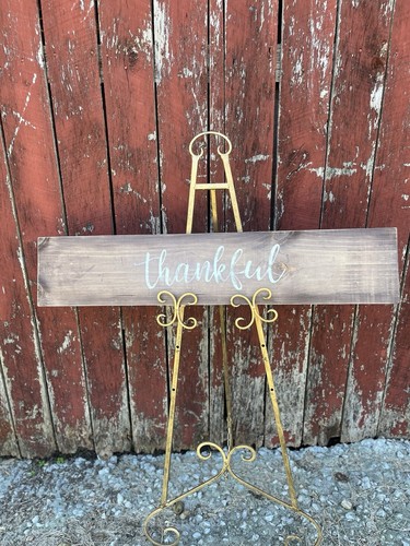 Rustic Farmhouse Thankful Wood Sign Handcrafted | eBay