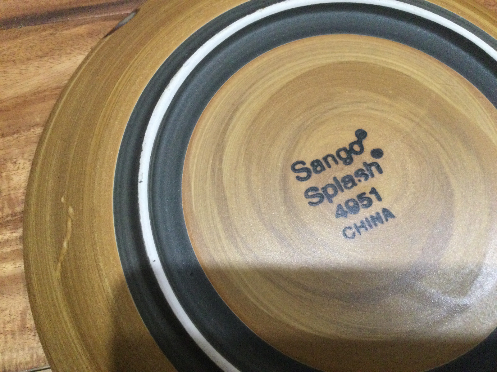 SANGO SPLASH Set 3 Salad PLATE 8'' 4951 China Dinnerware Brown Drip ...