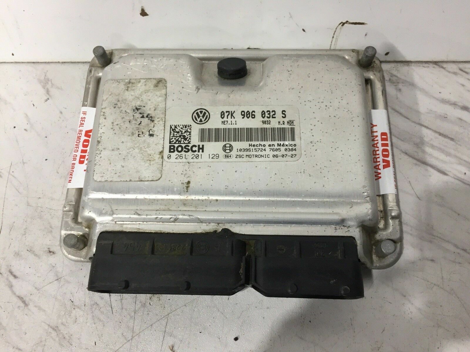 2006 2007 06 07 Rabbit Jetta 2.5 Fed AT ECU ECM engine Computer 07K 906 ...