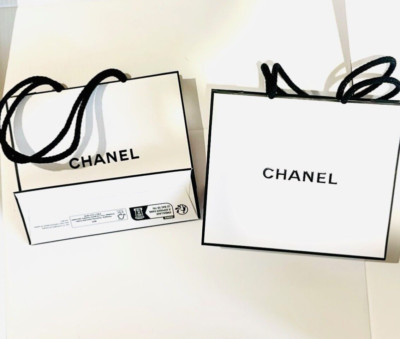 CHANEL Gift Bags Boxes Bags Authentic Black & White Ribbon Pouches ...