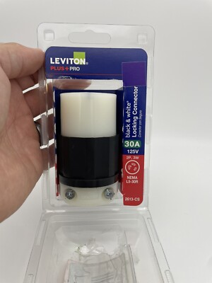 Leviton Plus + Pro Black & White Locking Connector 30A 125V R60-02613 ...