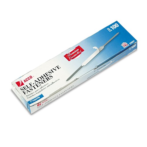 ACCO Self-Adhesive Fasteners, 2" Capacity, Premium, 100 Fasteners/Box ...