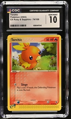 Torchic Ex Ruby & Sapphire 74/109 CGC 10 | eBay