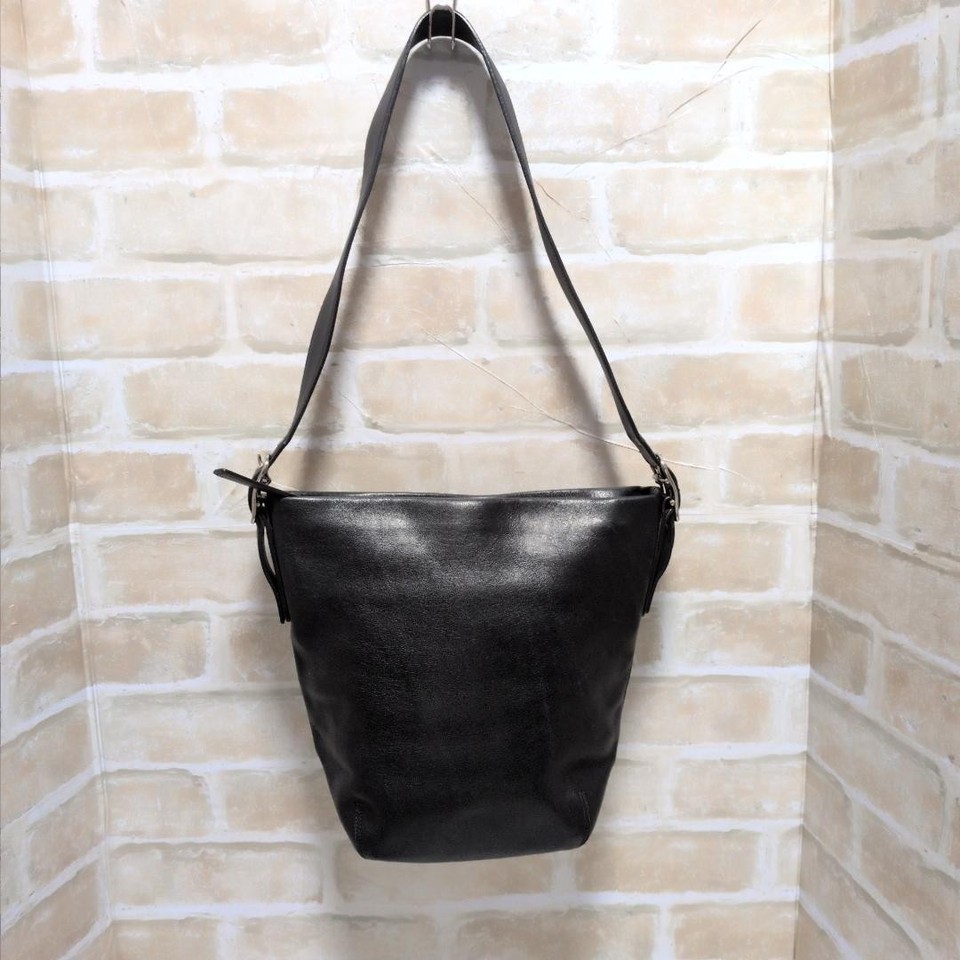 Vintage Coach 9186 Bucket-Shaped One-Shoulder Bag Leather Black 120068K ...