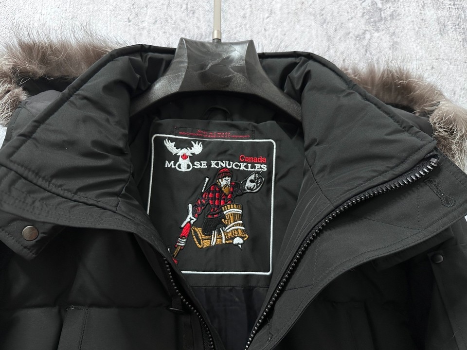 Moose knuckle White Fur Hood Down Jacket | eBay