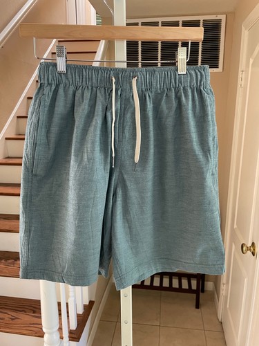 Fair Harbor Shorts Blue Green Draw Chord Recycled Material Zip Pocket ...