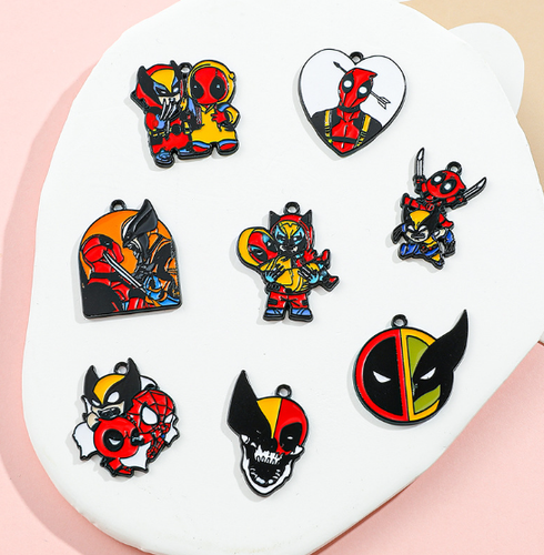 Lot 80 PCS cartoon Deadpool mix Enamel Charms Metal Pendants DIY ...
