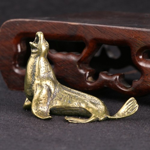 Brass Sea Lion Figurine Small Statue Animal Figurines Toys Desktop ...