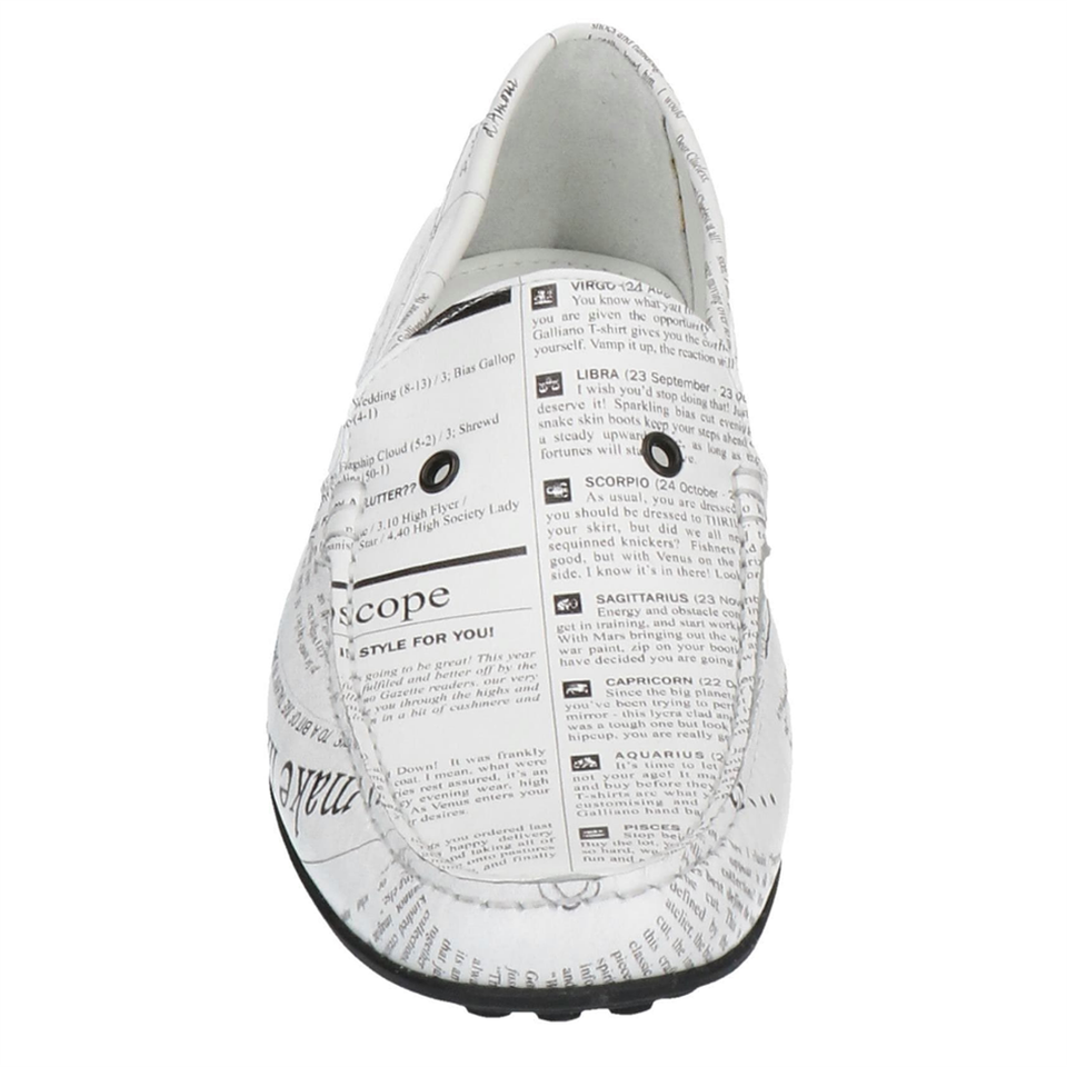 JOHN GALLIANO Loafers Driving Shoes Newspaper Print Black White Size 8 ...