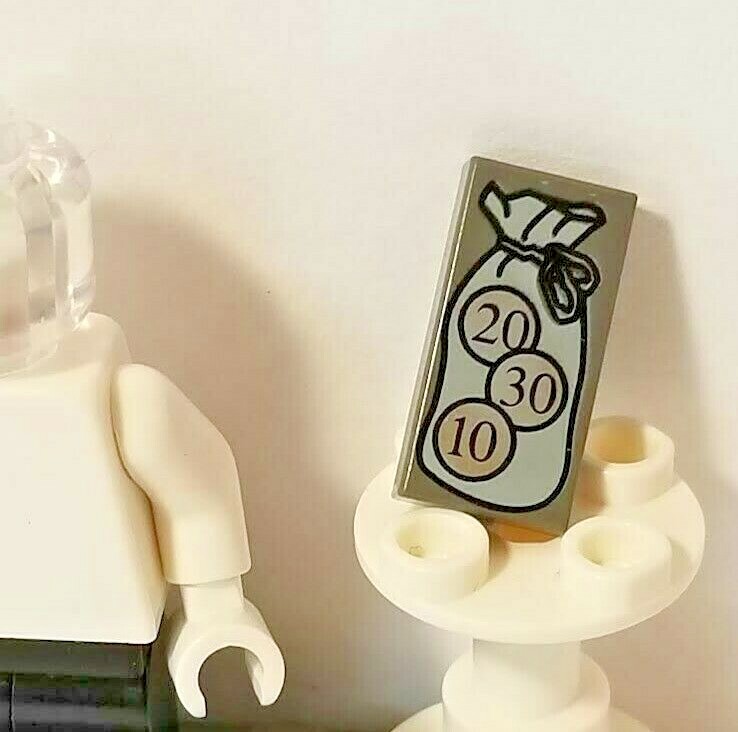 LEGO Money Purse Coins In Bag Printed 1x2 Minifigure Pirates Castle ...