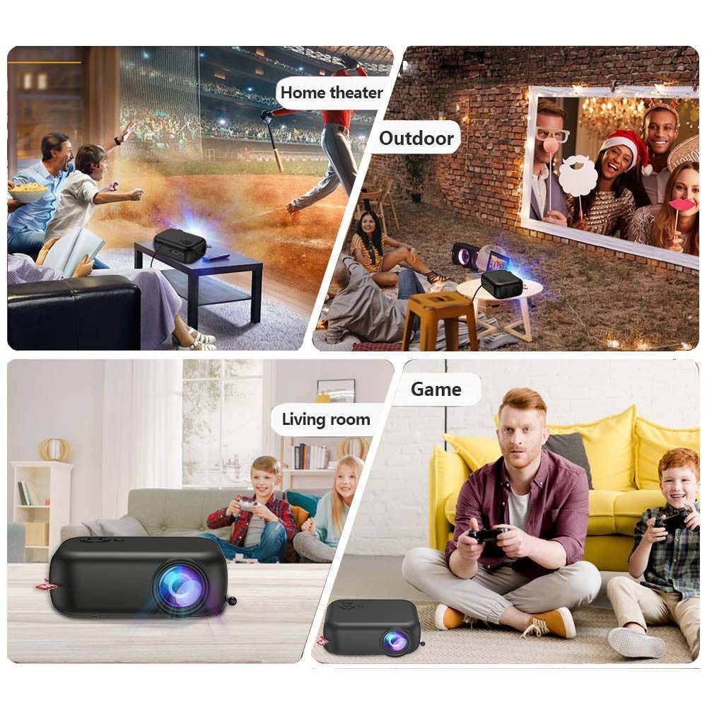 1080P LED Smart Projector Portable Video Projectors Same Screen ...
