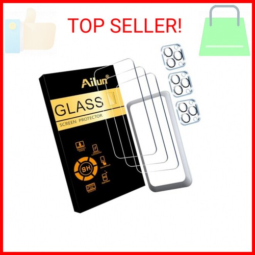 Ailun 3 Pack Screen Protector for iPhone 15 Pro Max [6.7 inch] + 3 Pack ...
