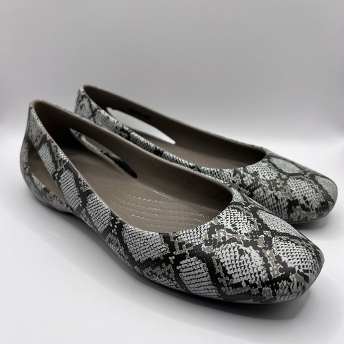 CROCS Women’s 6 Kadee Flats Snakeskin Snake Print Comfort Slip On ...