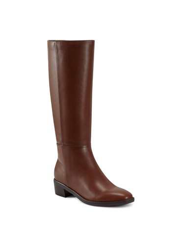 EASY SPIRIT Womens Brown Loretta Almond Toe Block Heel Leather Riding ...