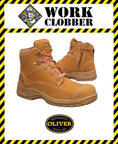 Oliver Ladies Wheat Nubuck Leather Zip Sided Safety Boot 49432Z NEW ...