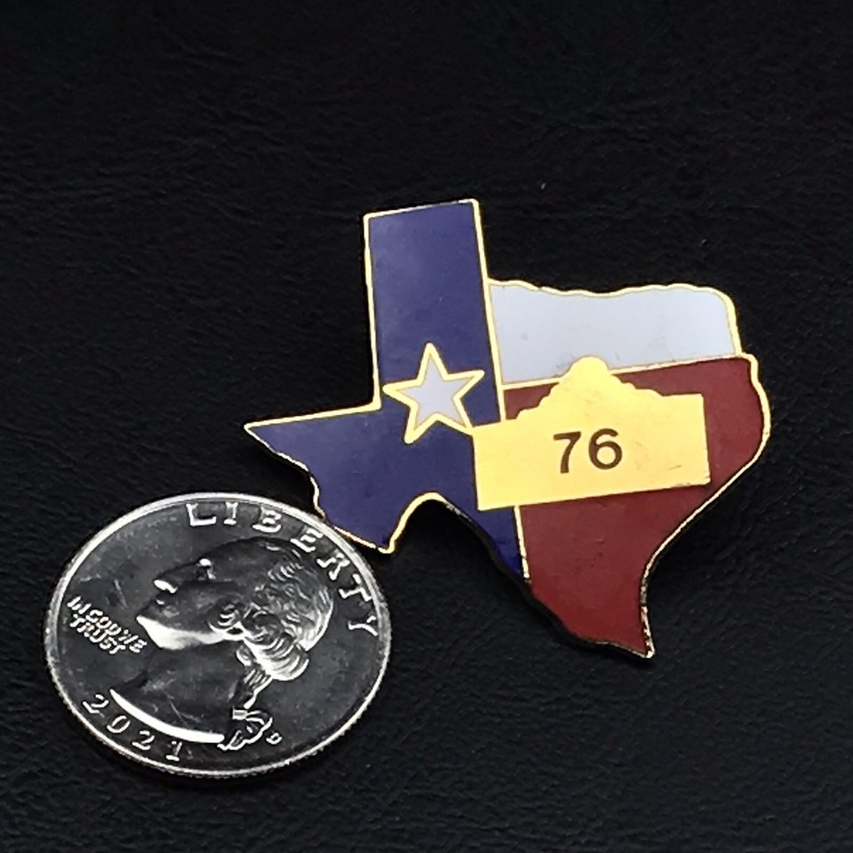 Texas 76 State Shape Flag Red White Blue Lone Star Vintage Pin ...