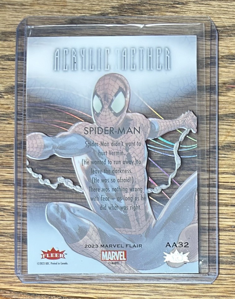 2023 Upper Deck Fleer Marvel Flair Acrylic Aether Spider-man Acetate SP ...