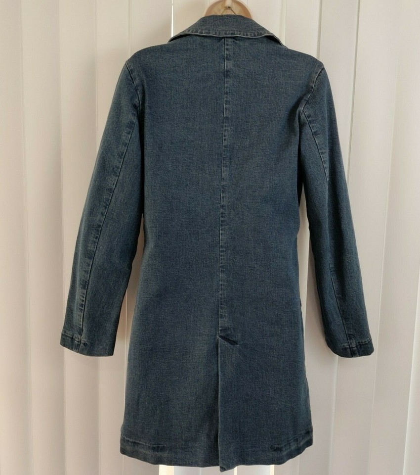 Vtg FACONNABLE Women's XS Blue Denim Stretch Jacket Chore Barn Coat ...