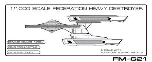 STAR TREK - Federation Heavy Cruiser - Resin Model Kit - 1:1000 Scale ...