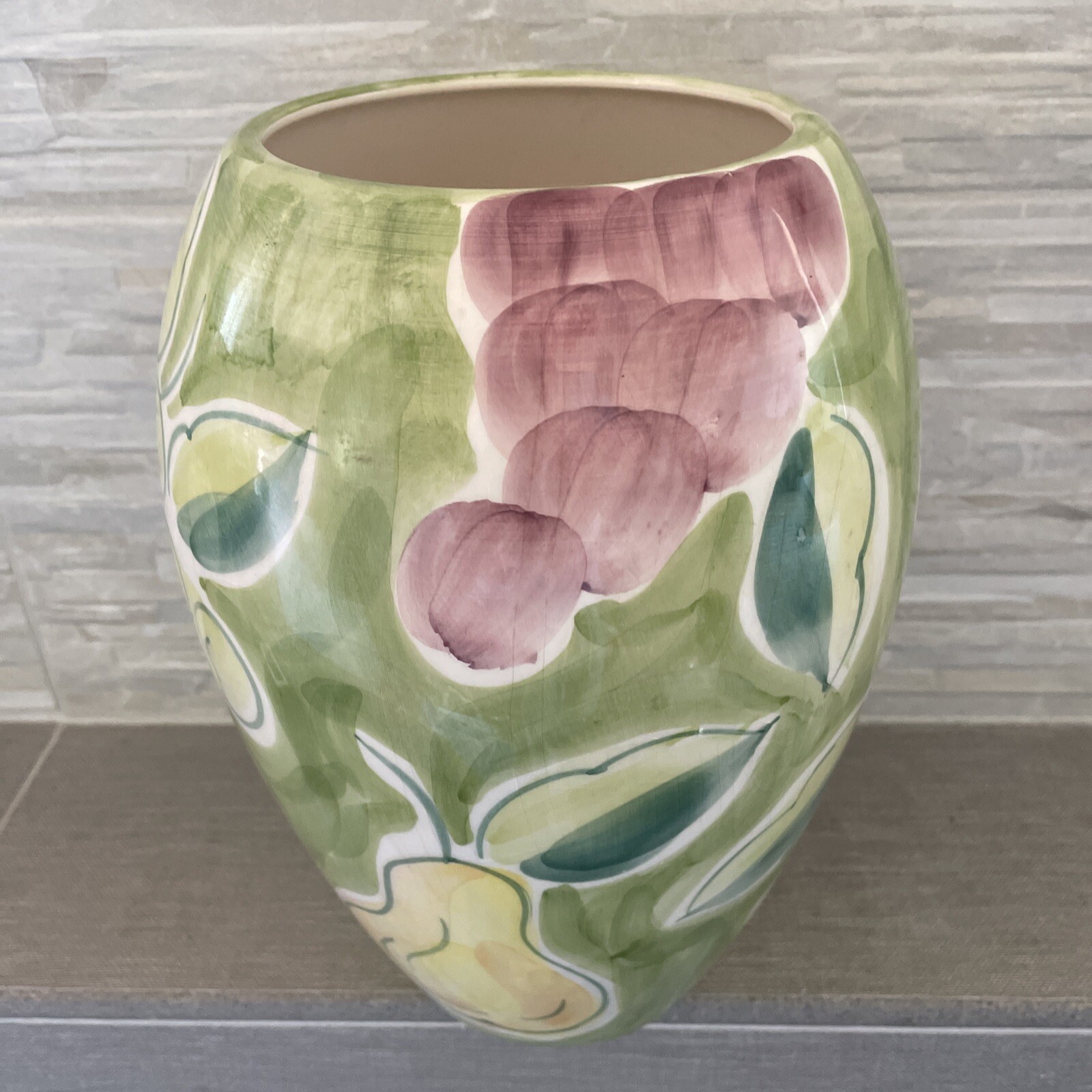 Vintage Large Hand Painted Pottery Vase Made in Portugal 10” Tall | eBay