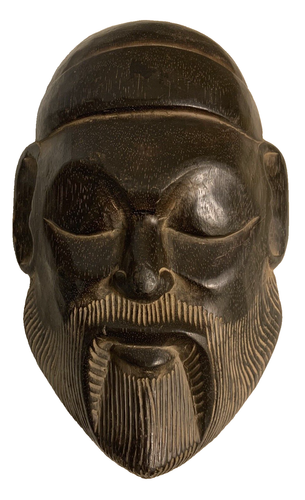 Vintage Wood Carved Indonesian Choi Sun Mask God of Wealth 13x8.375" | eBay