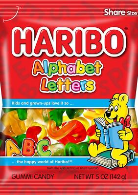 Haribo Gummi Alphabet Letters FOUR PACK 5oz Bags FREE SHIPPING | eBay