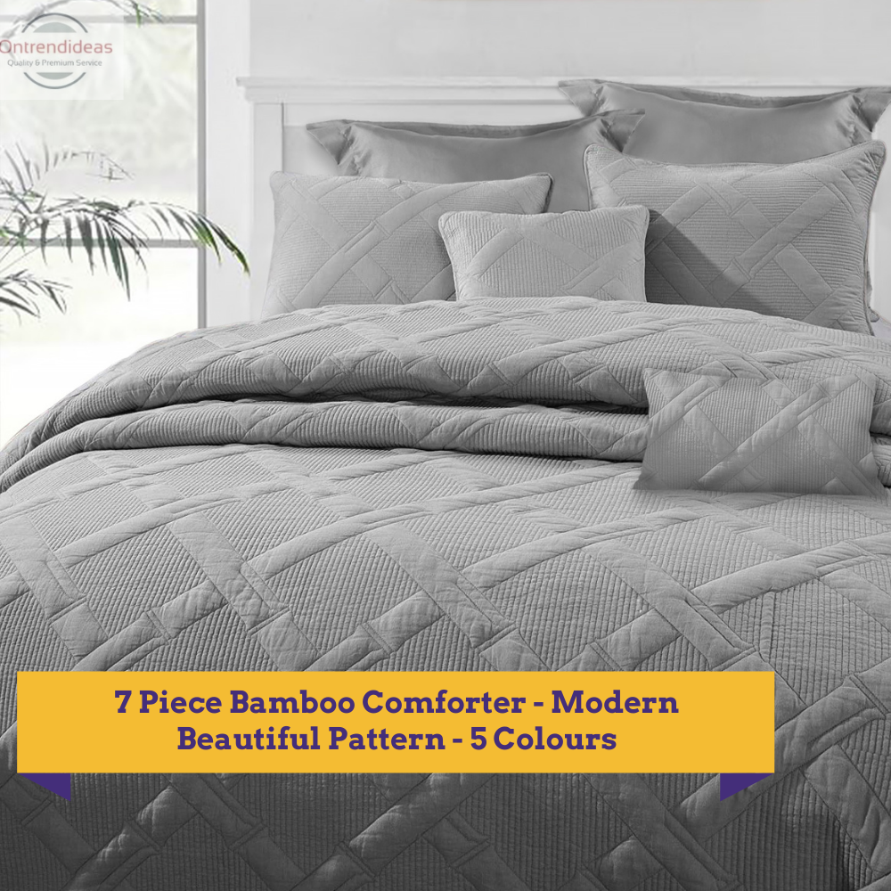 Ramesses 7 Piece Bamboo Comforter Set | 7pc Bamboo Matelasse Weave Set ...