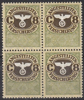 Stamp Germany Revenue Block WWII Fascism Occupation Social Services C8 ...