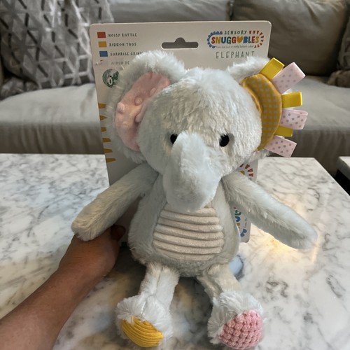 Make Believe Ideas Sensory Snuggables Elephant Lovey Taggies Crinkle ...